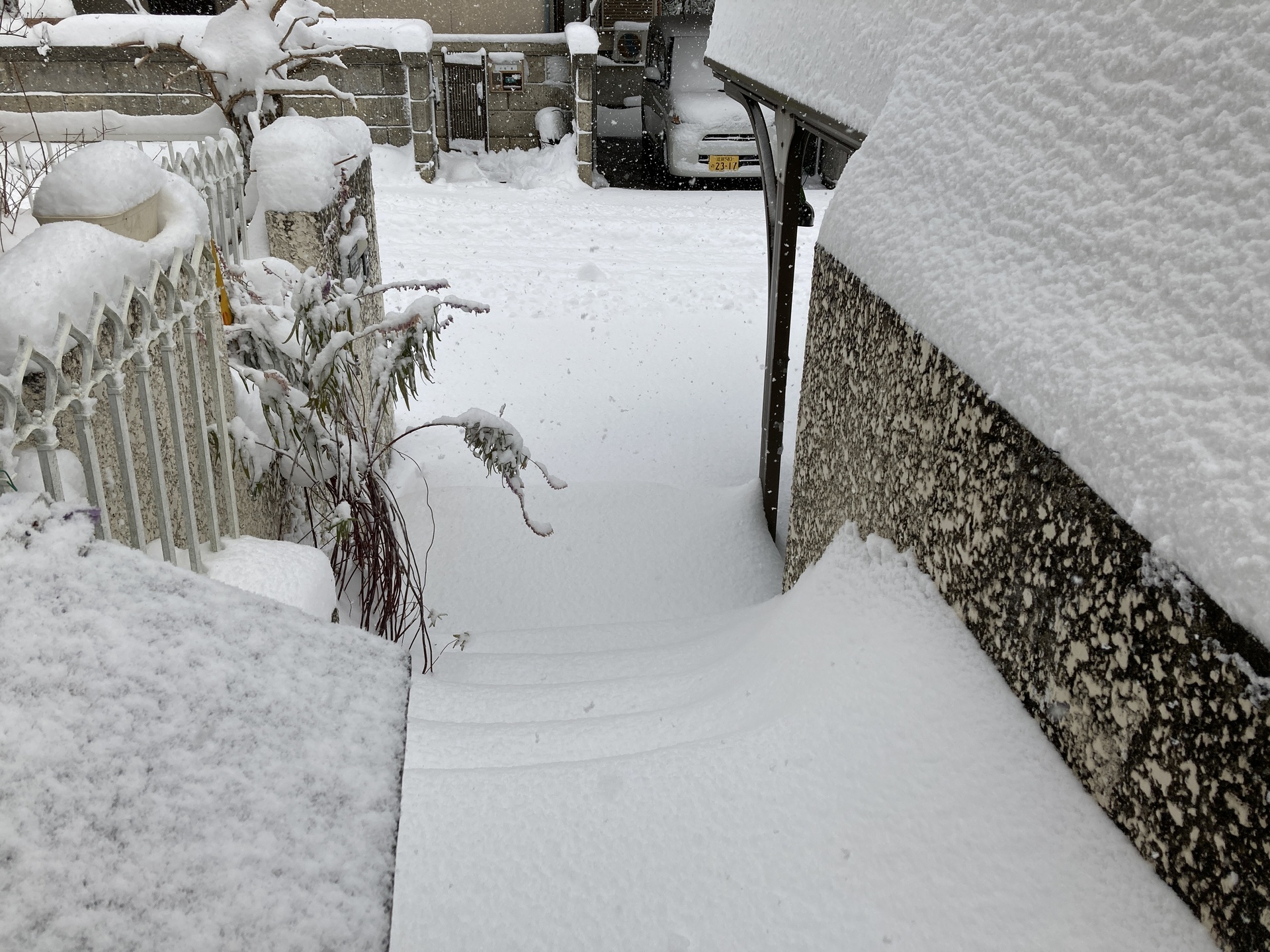 除雪、除雪: 妹子の川のねきで2
